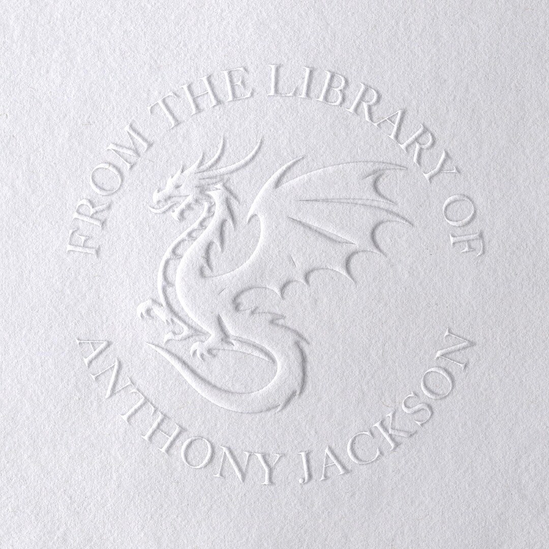 Dragon Personalized Book Embosser, Fantasy Dragon Book Plate Embosser ...