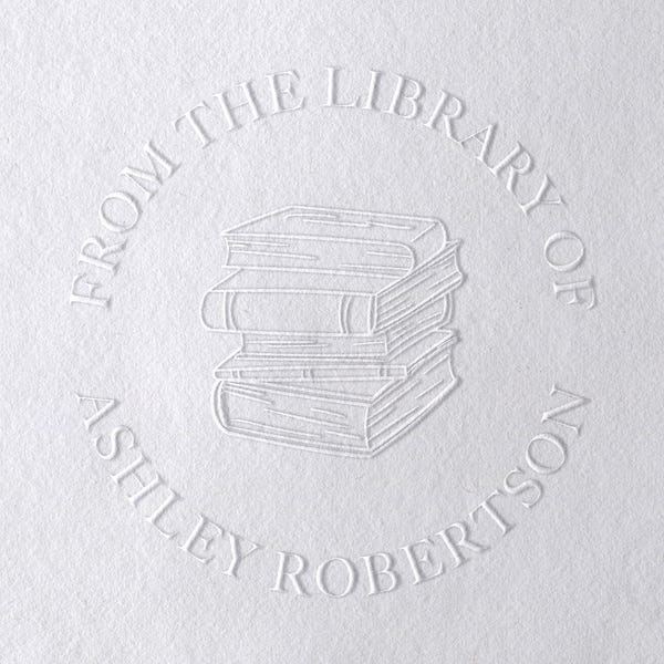 Stack of Books Stamp - Etsy