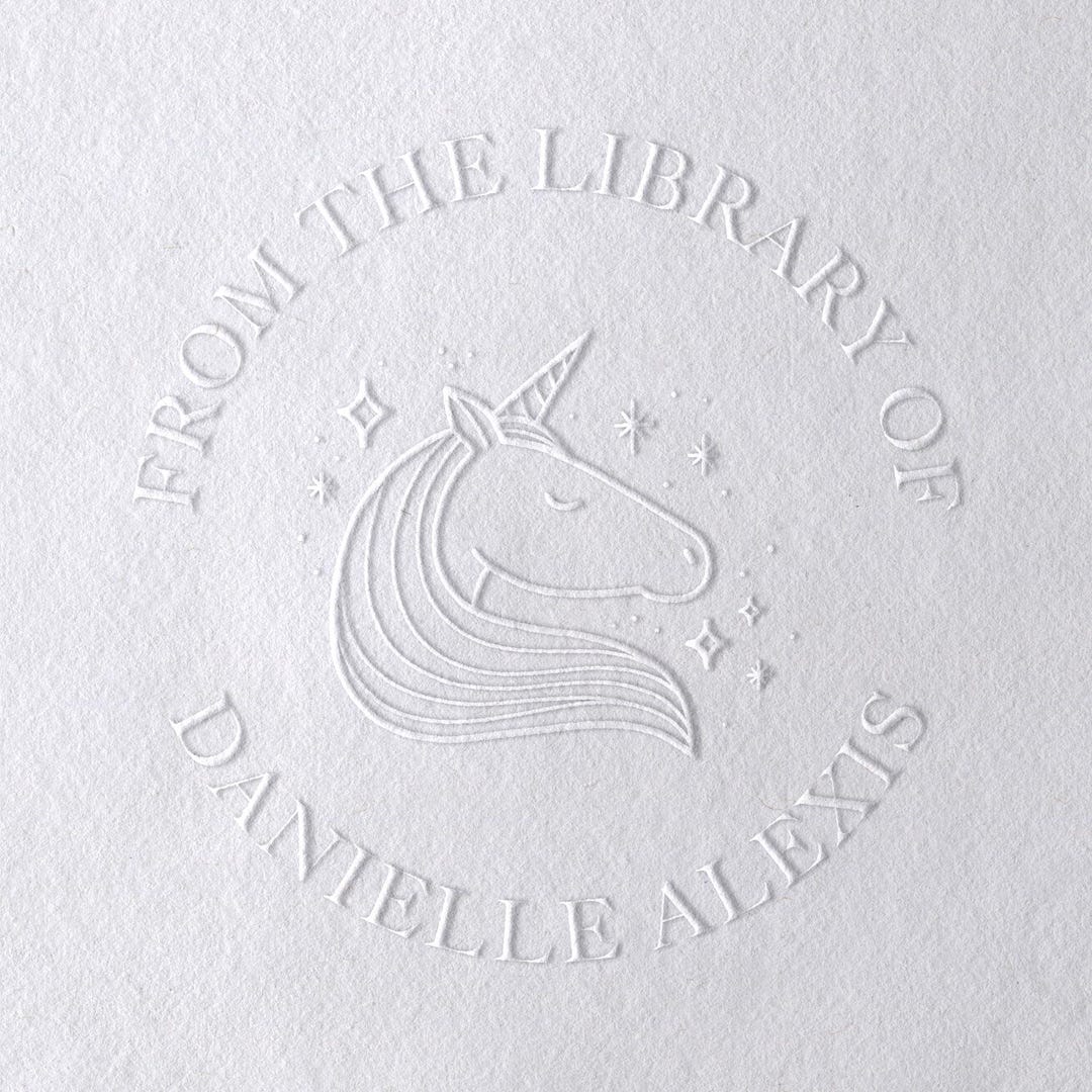 Personalized Unicorn Book Embosser: Library Stamp for Book Lover - Etsy