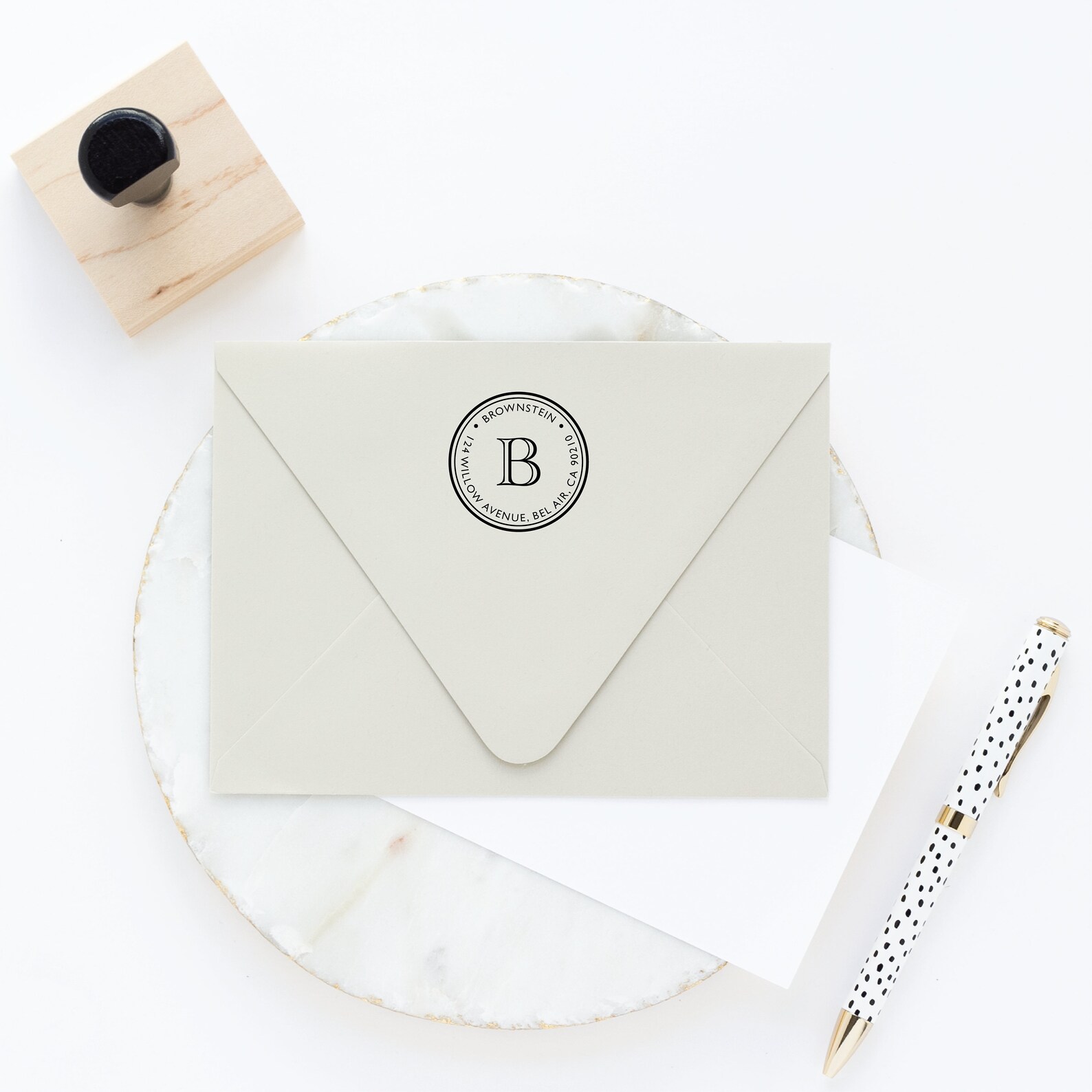Personalized Monogram Return Address Stamp: Wooden or Self Inking - Etsy