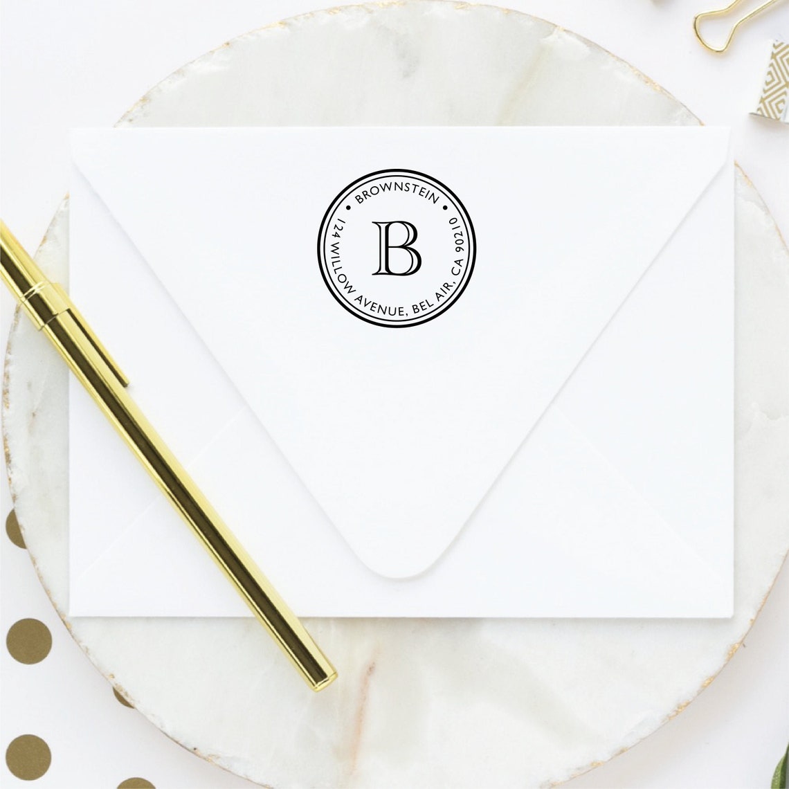 Personalized Monogram Return Address Stamp: Wooden or Self Inking - Etsy