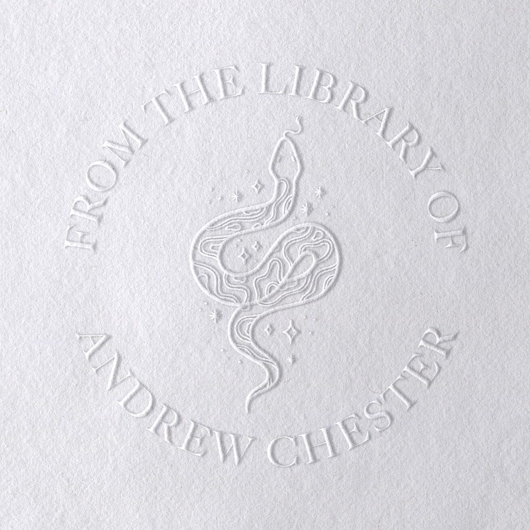 Serpent Book Embosser, Personalized Serpent Embosser, Snake Book Plate ...