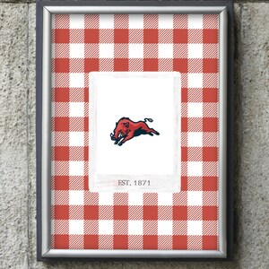 Arkansas Razorbacks Printable Wall Art – Woo Pig Sooie Gingham Poster ...