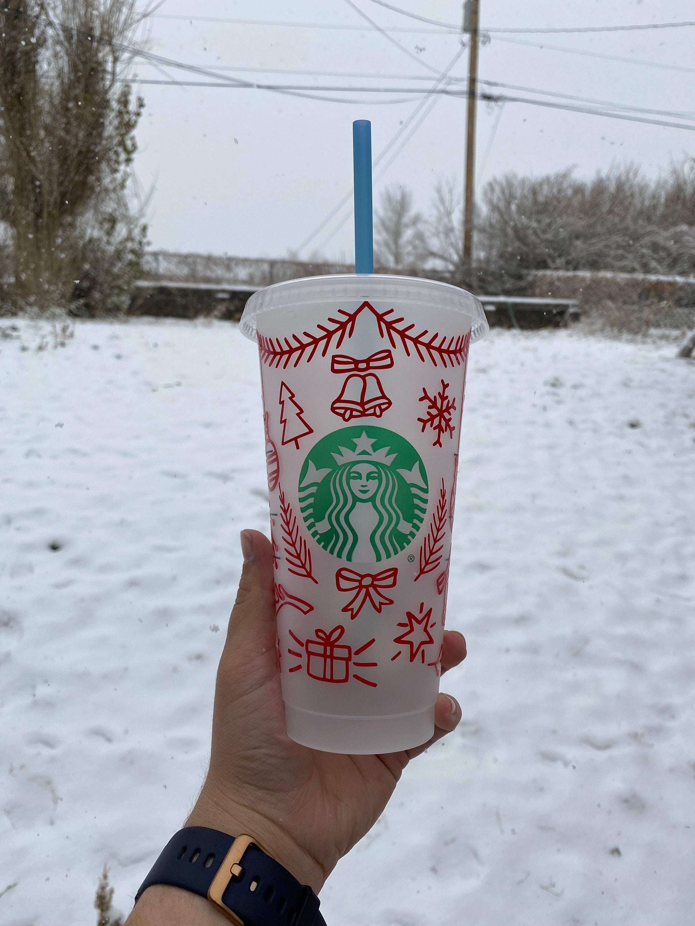 Christmas Starbucks Cup | Venti Cold Cup | 24 Ounce Starbucks Cup ...