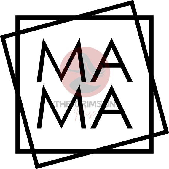 MAMA With Geometric Square Design SVG PNG | Etsy