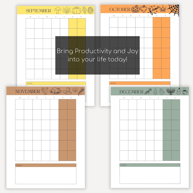 Undated Pastel Monthly Calendar Printable | Undated Monday Start ...