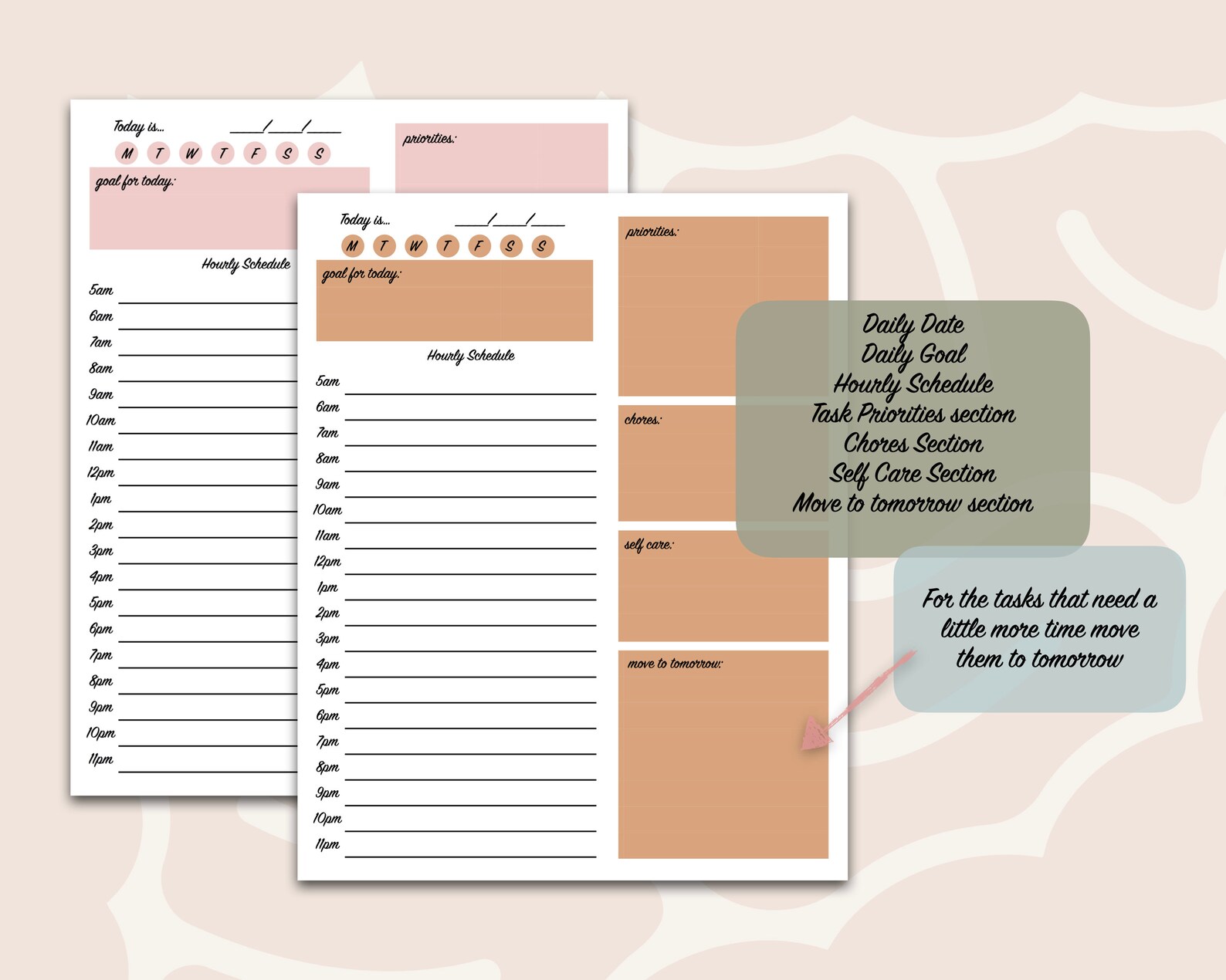 Daily Planner Printable | Desert Color Scheme - Etsy