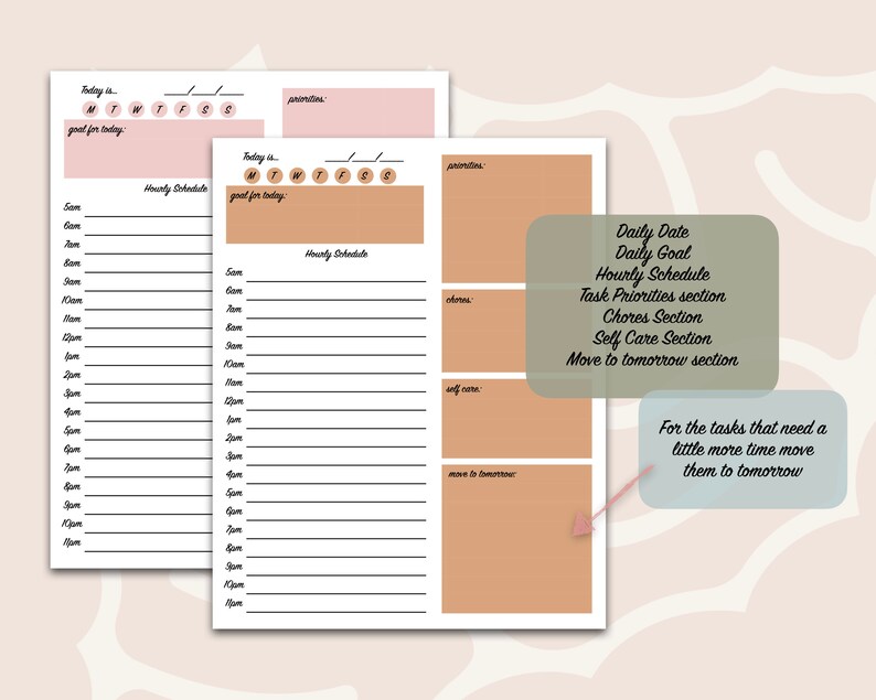 Daily Planner Printable | Desert Color Scheme - Etsy