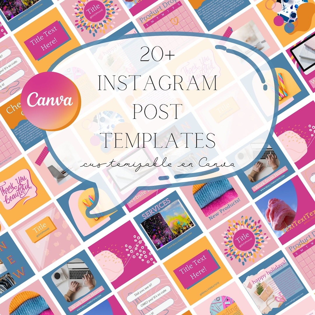 Instagram Post Templates | Vibrant Color Palette - Etsy
