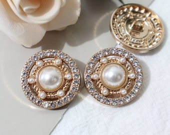 Pearl Gold Button | Etsy