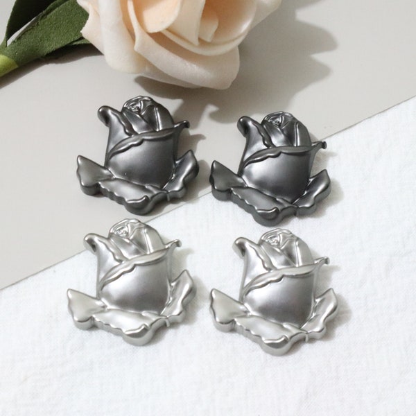 Black Rose Buttons - Etsy