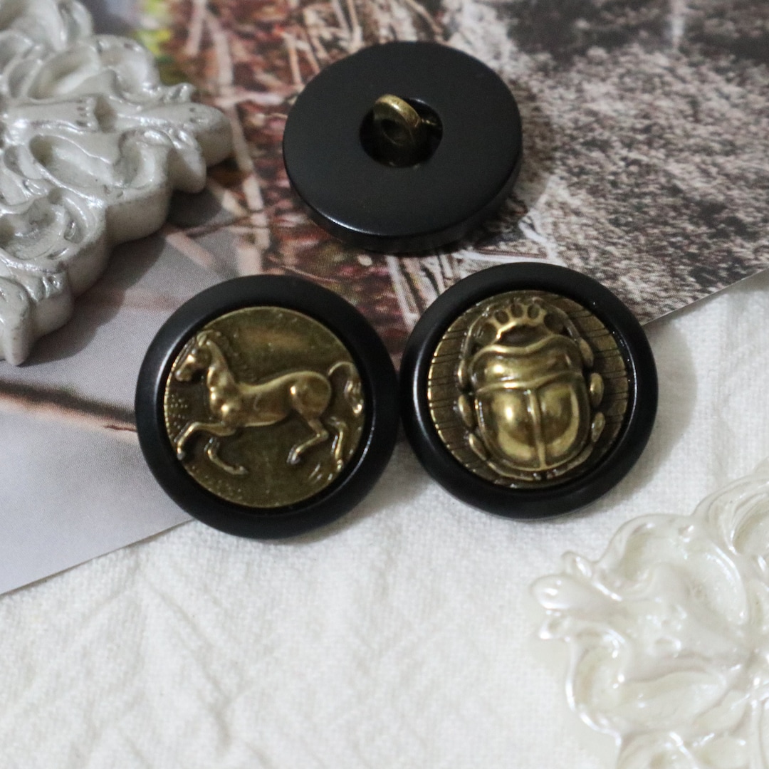 18mm Metal Shank Buttons, Horse, Beetle Buttons, Vintage Style Buttons ...