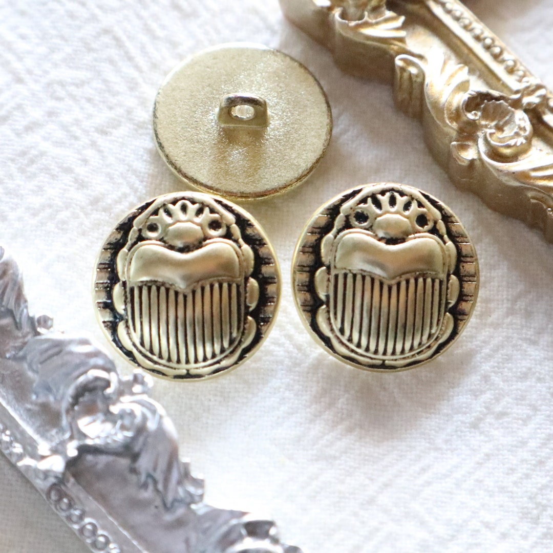 18mm Metal Shank Buttons, Beetle Buttons, Matte Gold Shank Buttons ...