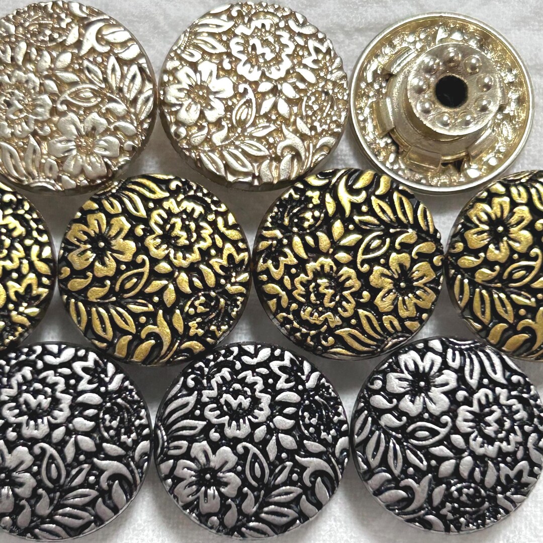 17mm Metal Jean Buttons (10 Sets), No Sew Jean Tacks, Gold, Bronze ...