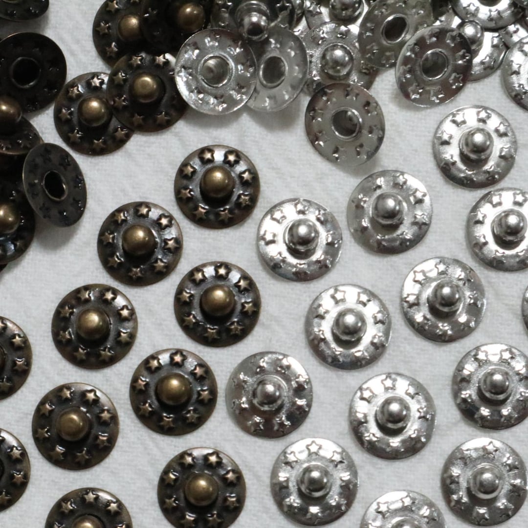 9.5mm Reinforcement Jean Rivets (30 Sets), Decorative Star Rivets ...
