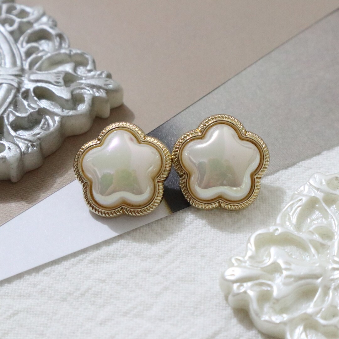 15mm Metal Shank Buttons, Flower Shaped Buttons, Gold Flower Buttons ...