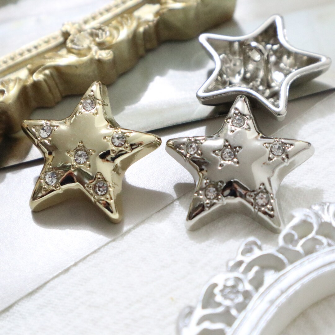 22mm Metal Shank Buttons, Rhinestone Buttons, Vintage Style Buttons ...