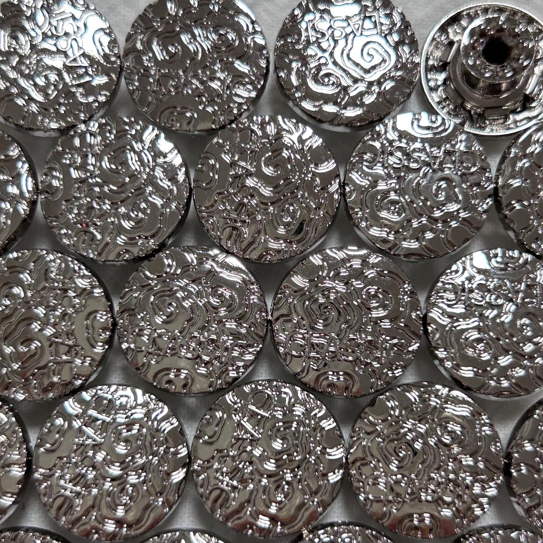 17mm Metal Jean Buttons (10 Sets), Silver Messy Line Jean Tacks, No Sew ...