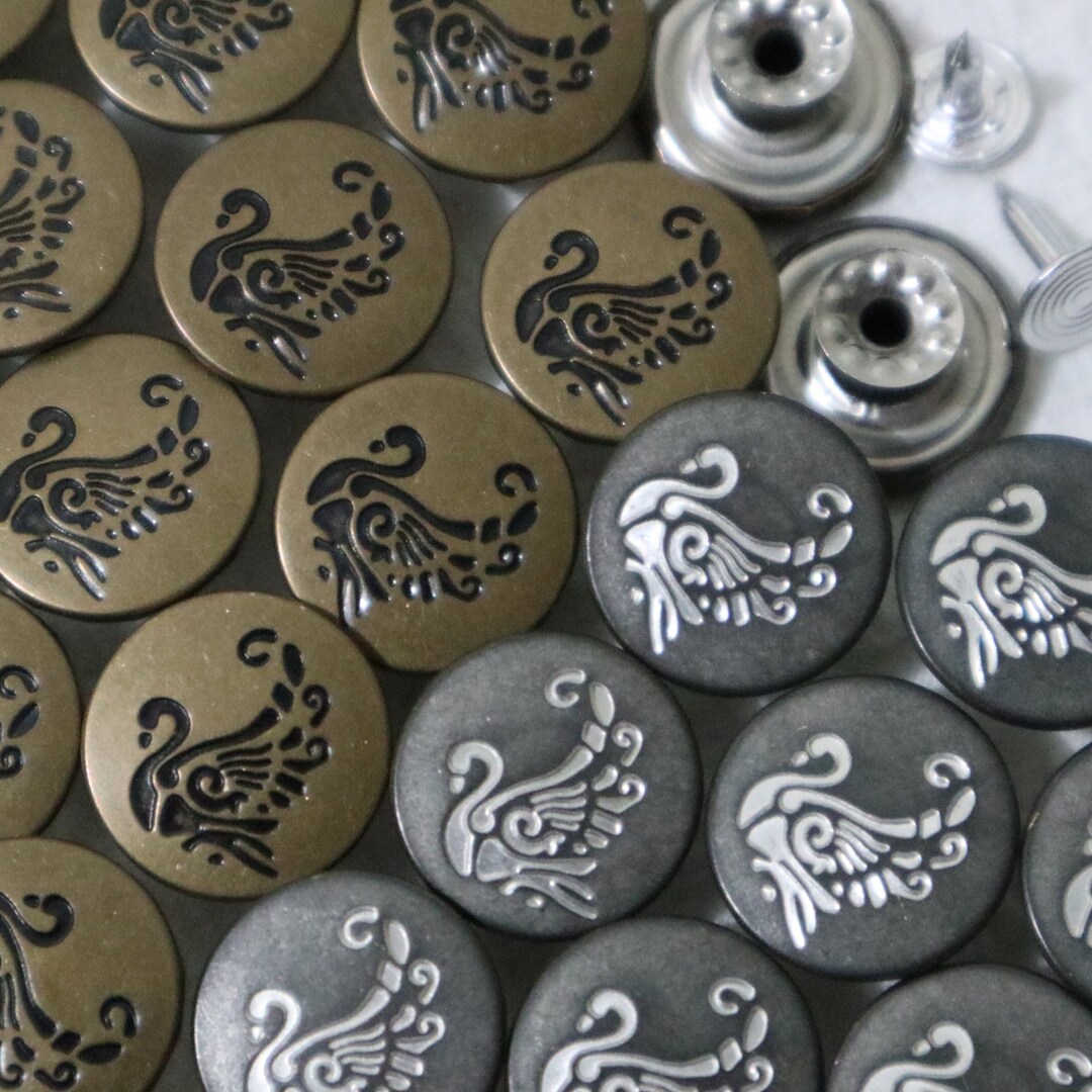 17mm Metal Jean Buttons (10 Sets), No Sew, Jean Tacks, Rivet Buttons ...