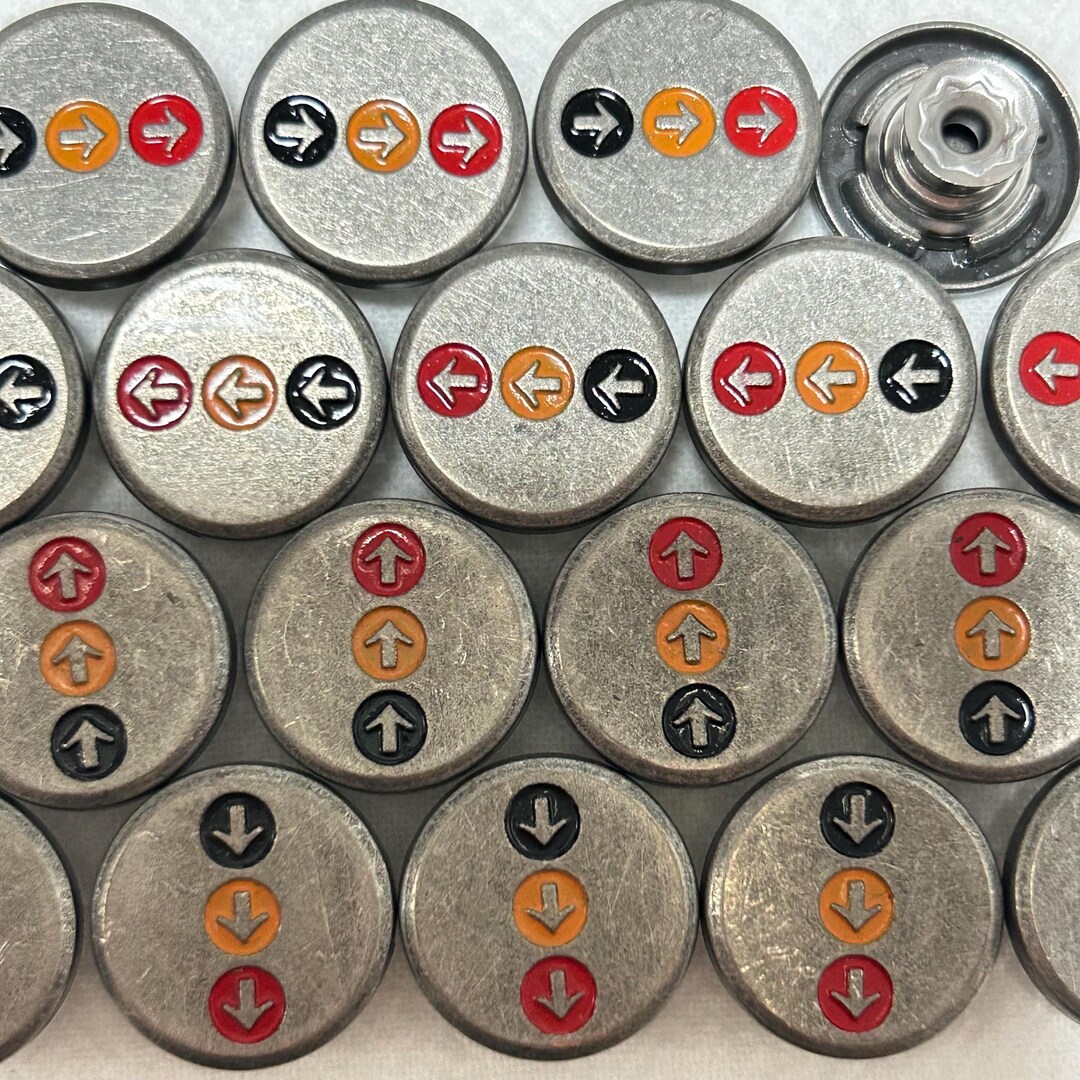 17mm Metal Jean Buttons (10 Sets), No Sew, Jean Tacks, Traffic Lights ...