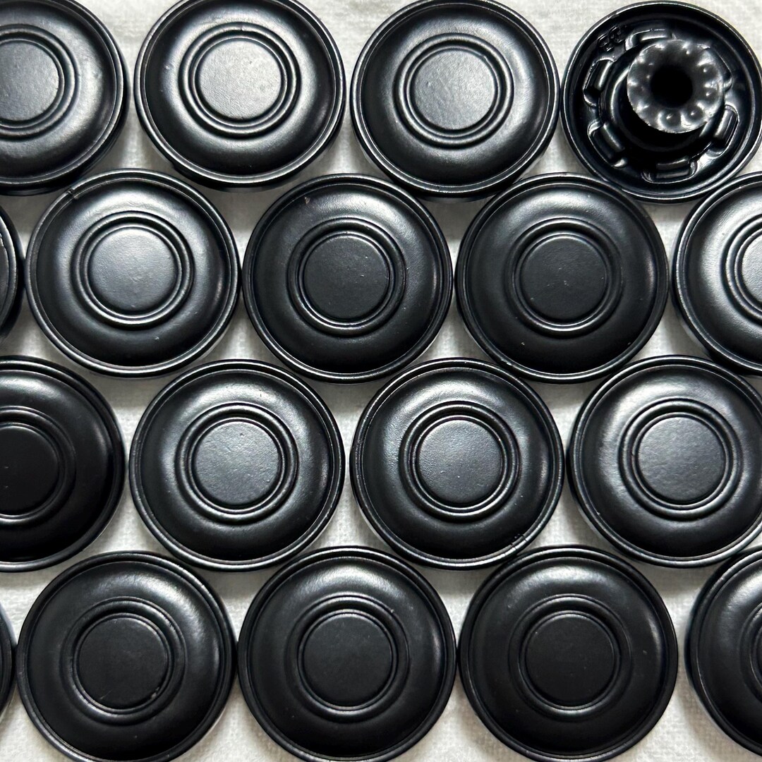 17mm Metal Jean Buttons (10 Sets), Black Round Jean Tacks, No Sew ...