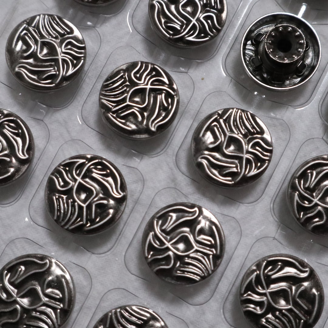 17mm Metal Jean Buttons (10 Sets), No Sew, Jean Tacks, Rivet Buttons ...