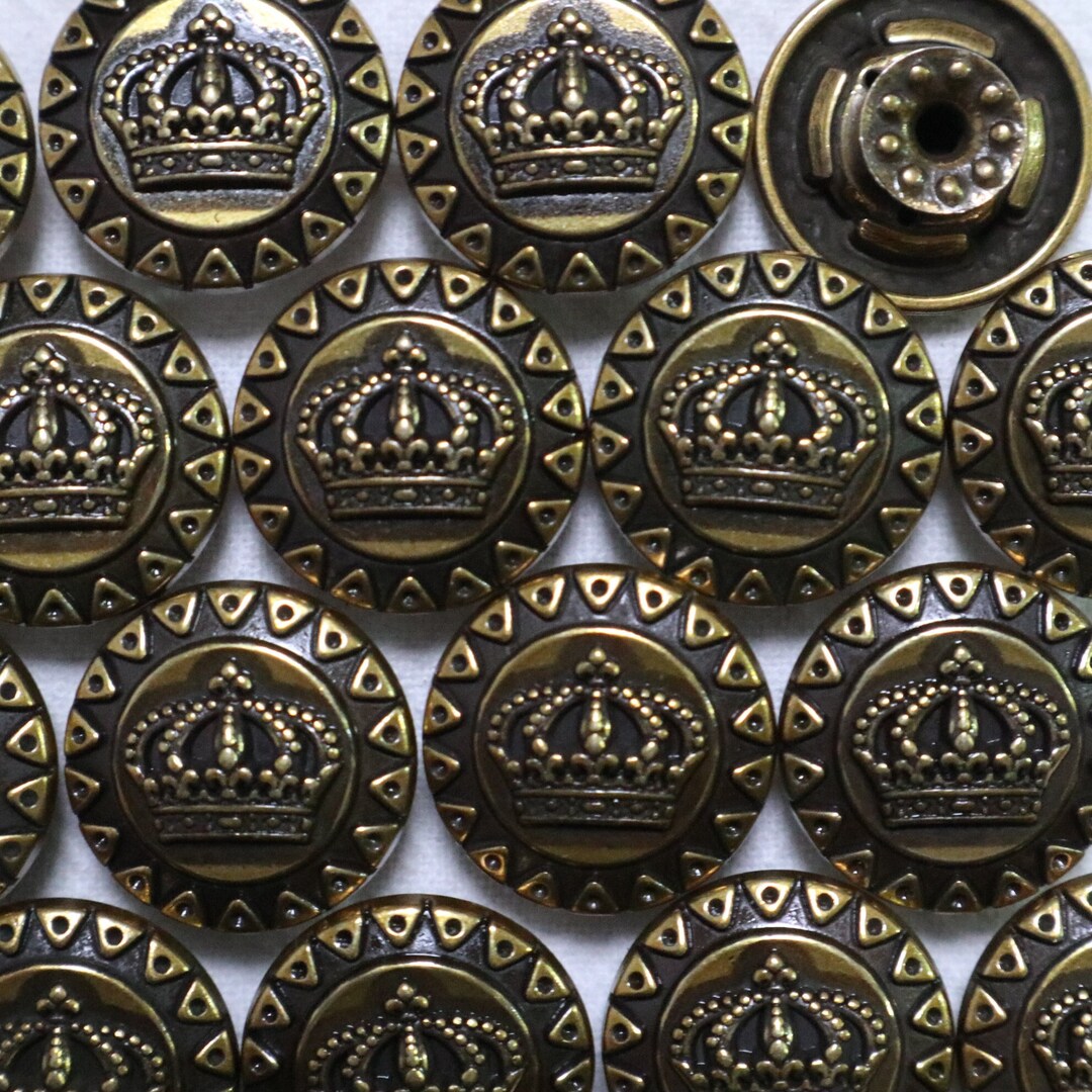 18mm Metal Jean Buttons (10 Sets), Royal Crown, Imperial Crown Button ...
