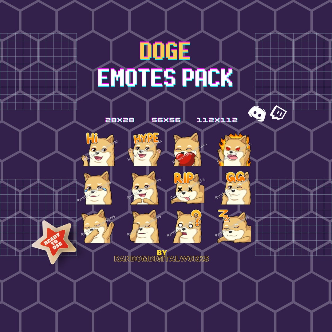 12 X Doge Shiba Inu Discord/twitch Emotes Pack - Etsy Canada