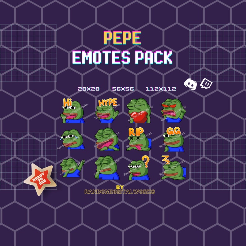 12 X Pepe Discord/twitch Emotes Pack - Etsy