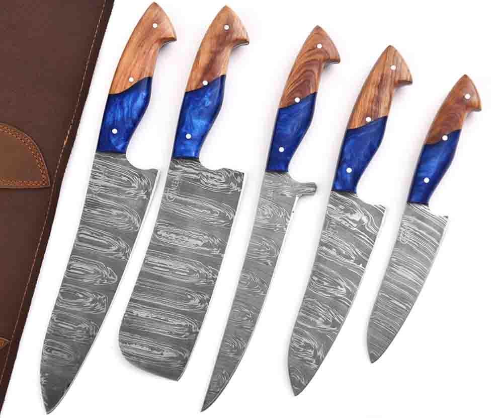 Sapphire | 5-piece Kitchen Knife Set | Faneema Cutlery - Etsy