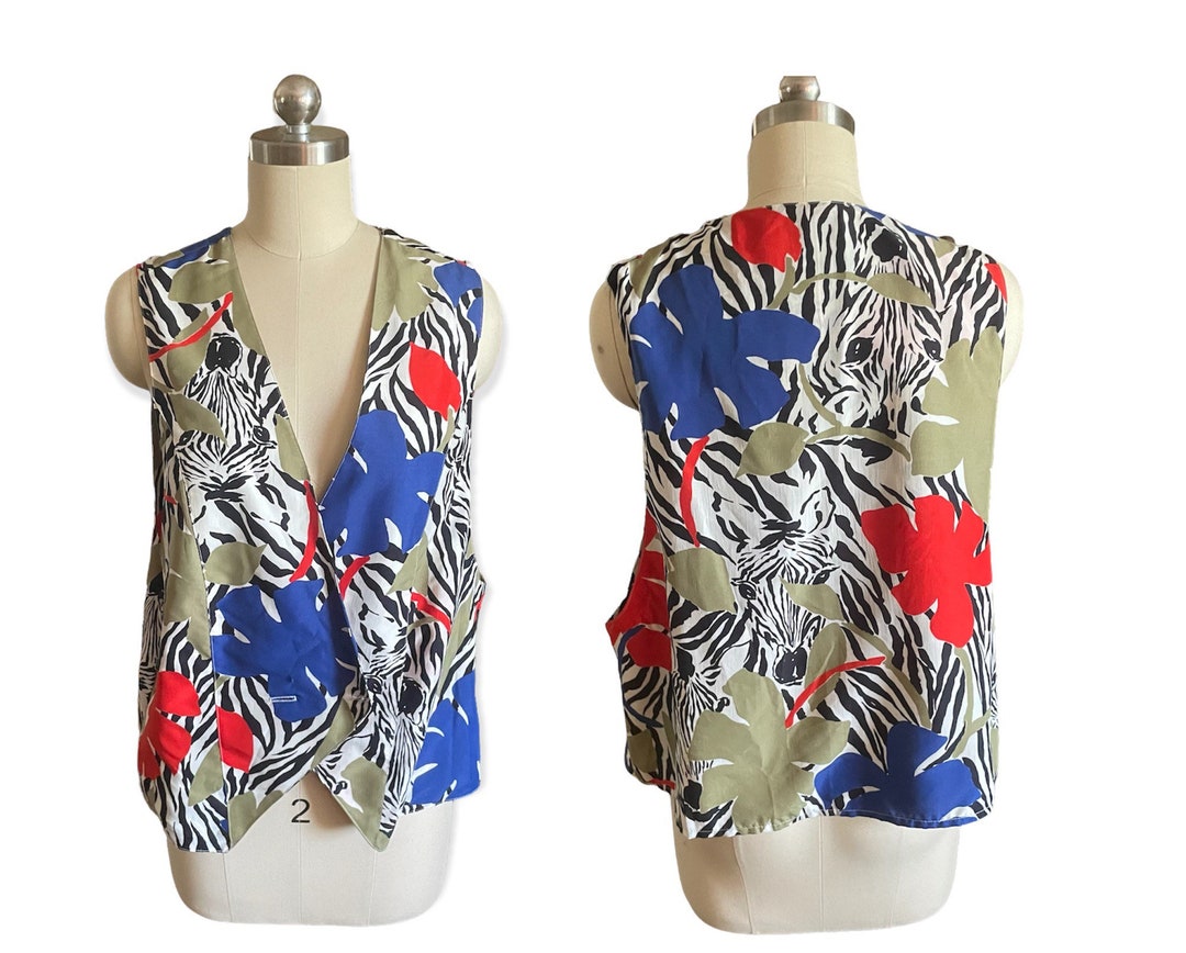 Vintage New Editions Zebra Print Vest - Etsy
