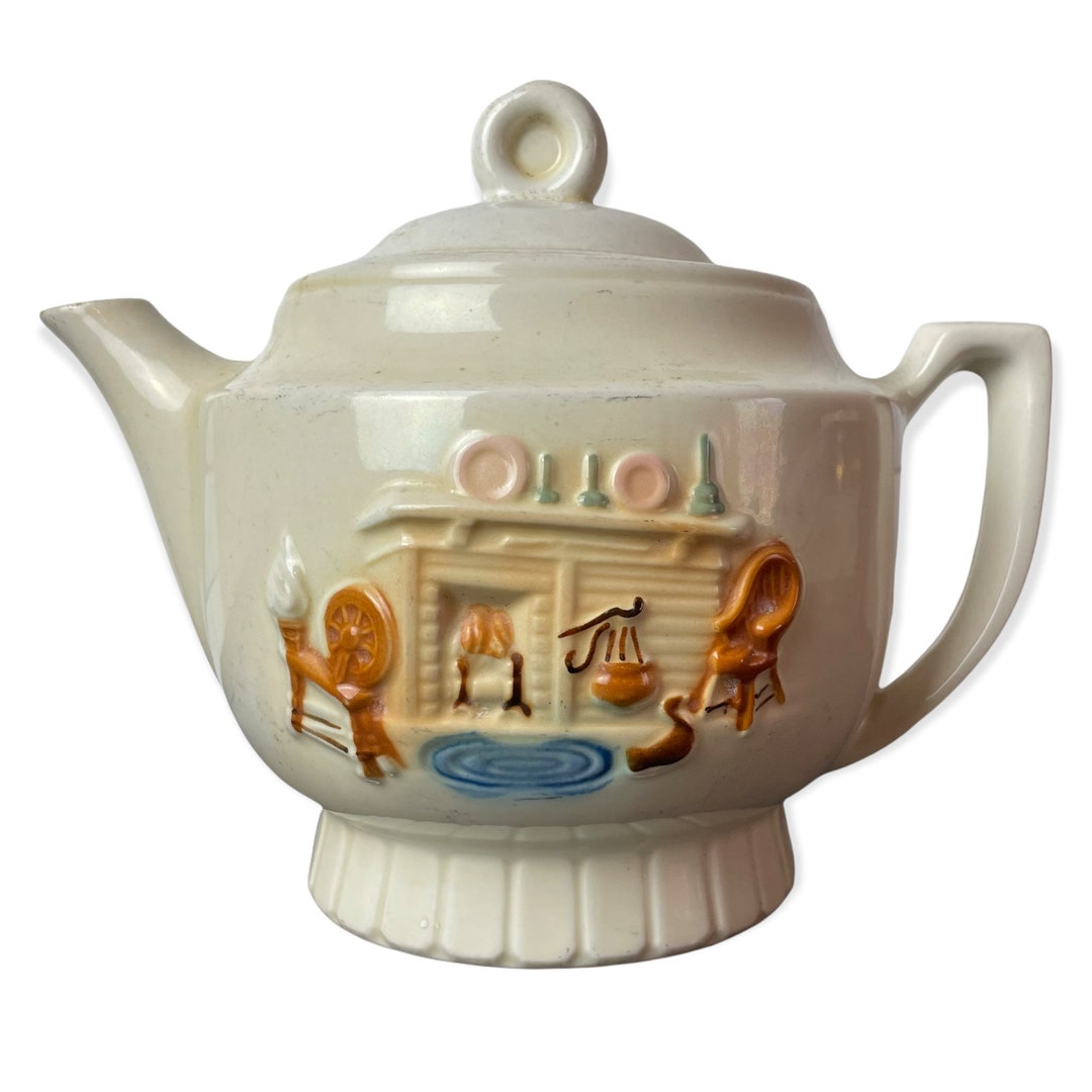 Vintage Stoneware Teapot - Etsy