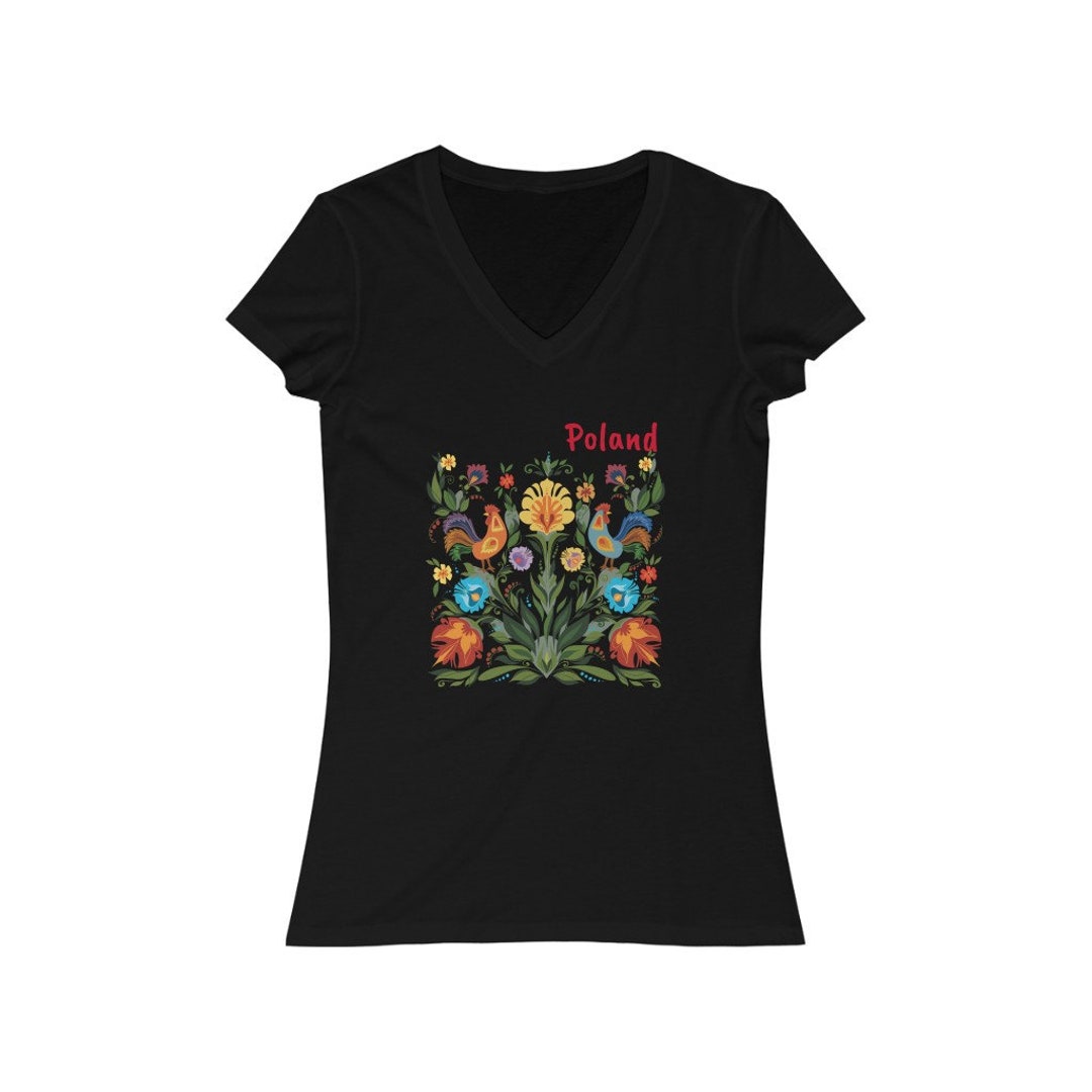 Polish Folk, Poland Women's Jersey Short Sleeve V-neck Tee, Vita's ...