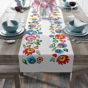 Polish Folk Art Table Runner cotton, Poly - Etsy