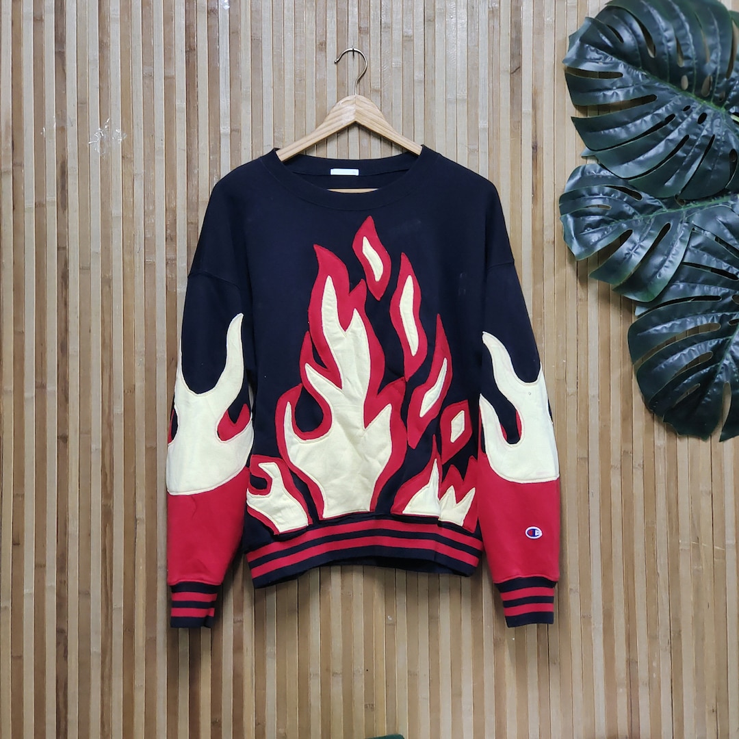 Custom Rework Fire Flame 3d Art Sweatshirt - Etsy