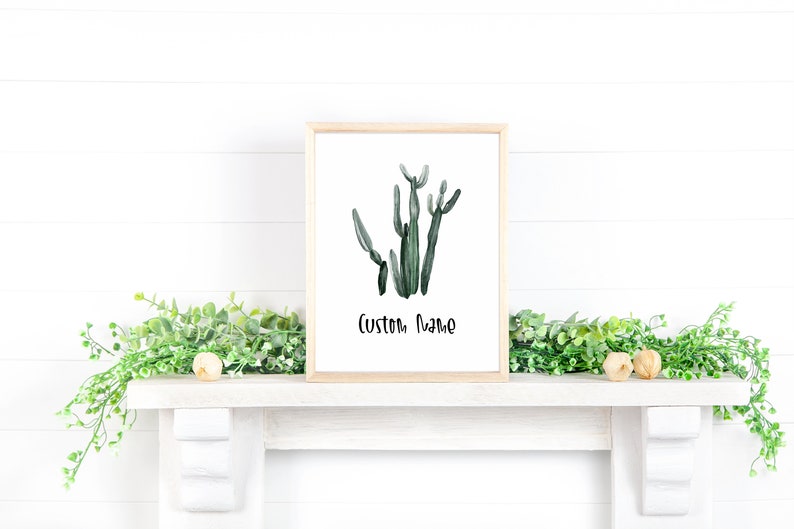 Custom Cactus Name Sign, Personalized Name Sign, Nursery Sign, Digital ...