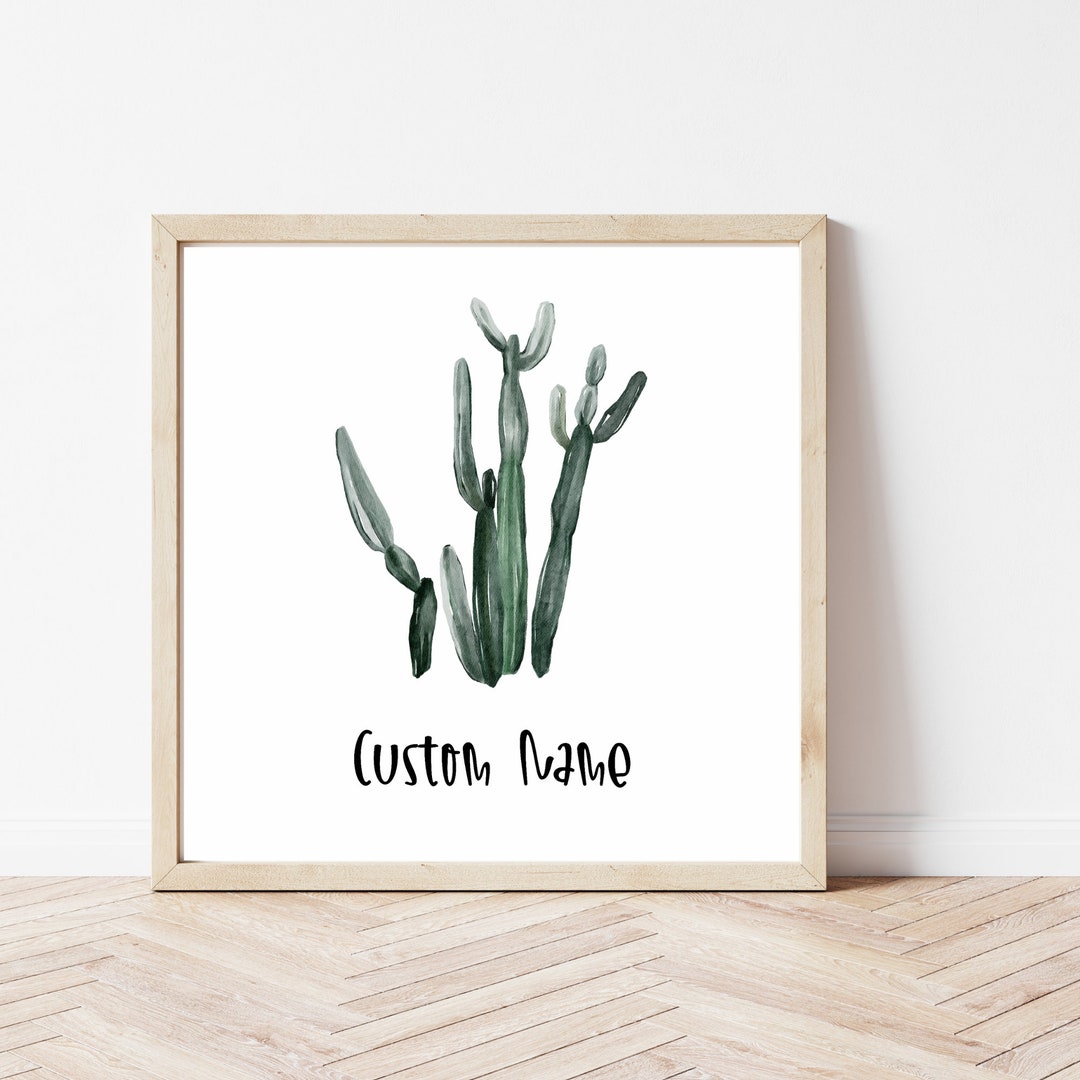 Custom Cactus Name Sign, Personalized Name Sign, Nursery Sign, Digital ...