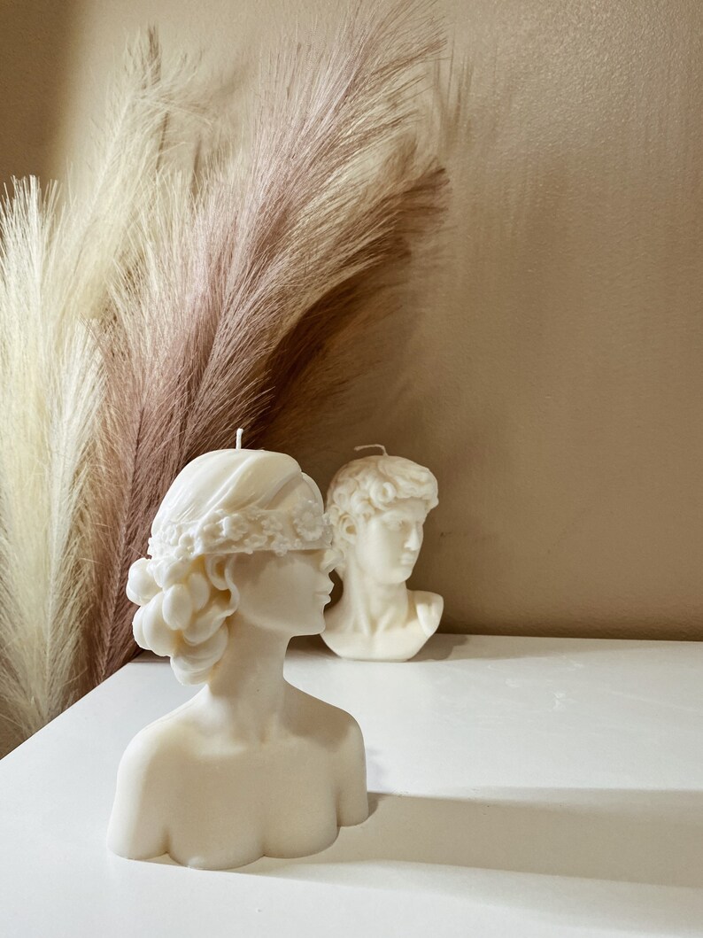 Floral Female Bust Female Candle Trendy Aesthetic Gift - Etsy
