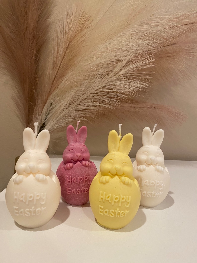 Happy Easter Bunny Candle - Etsy