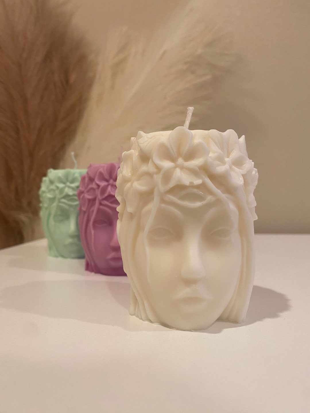 Garland Goddess Head Candle - Etsy