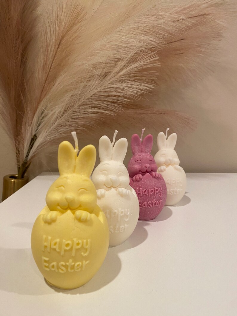 Happy Easter Bunny Candle - Etsy