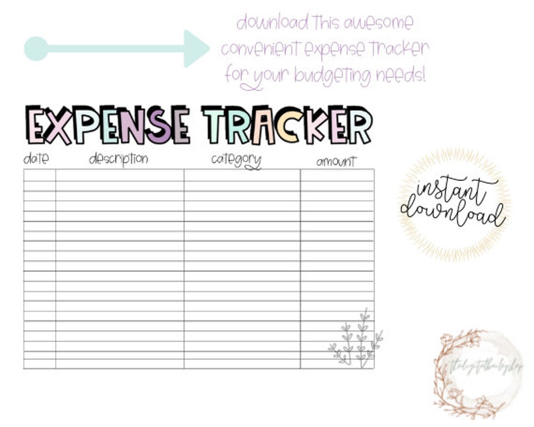 Expense Tracker Printable - Etsy
