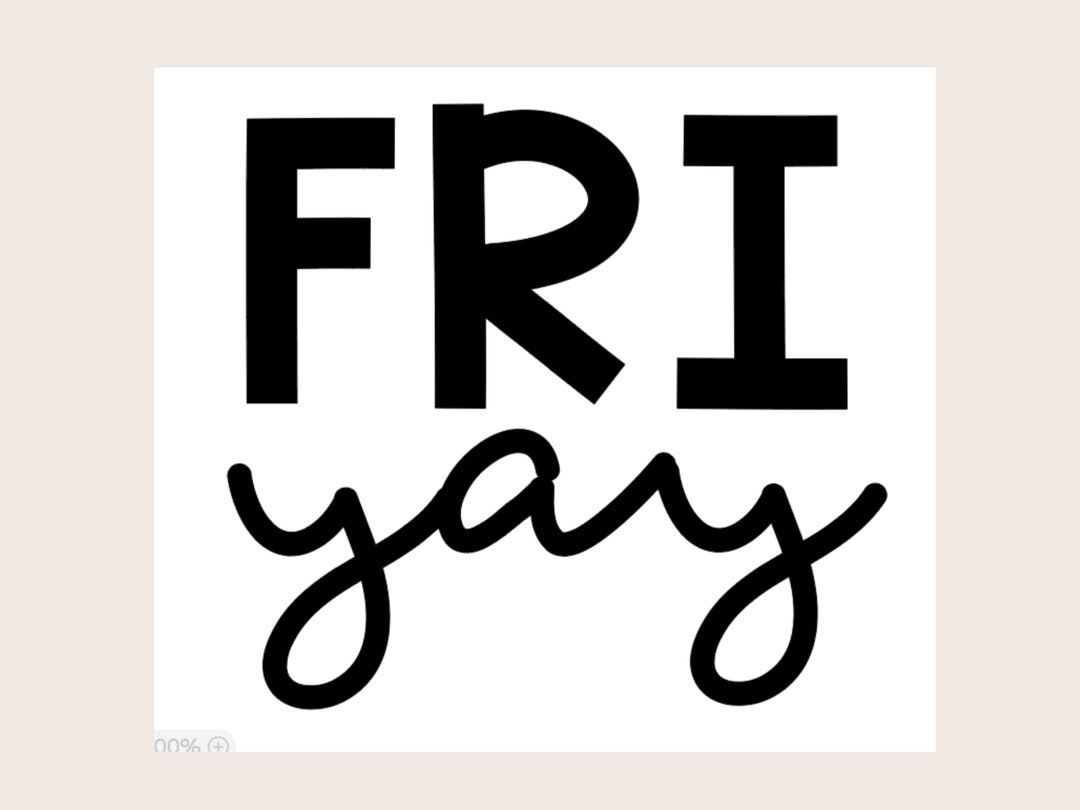 Fri Yay Cursive SVG, PNG, JPEG, Pdf Digital File - Etsy