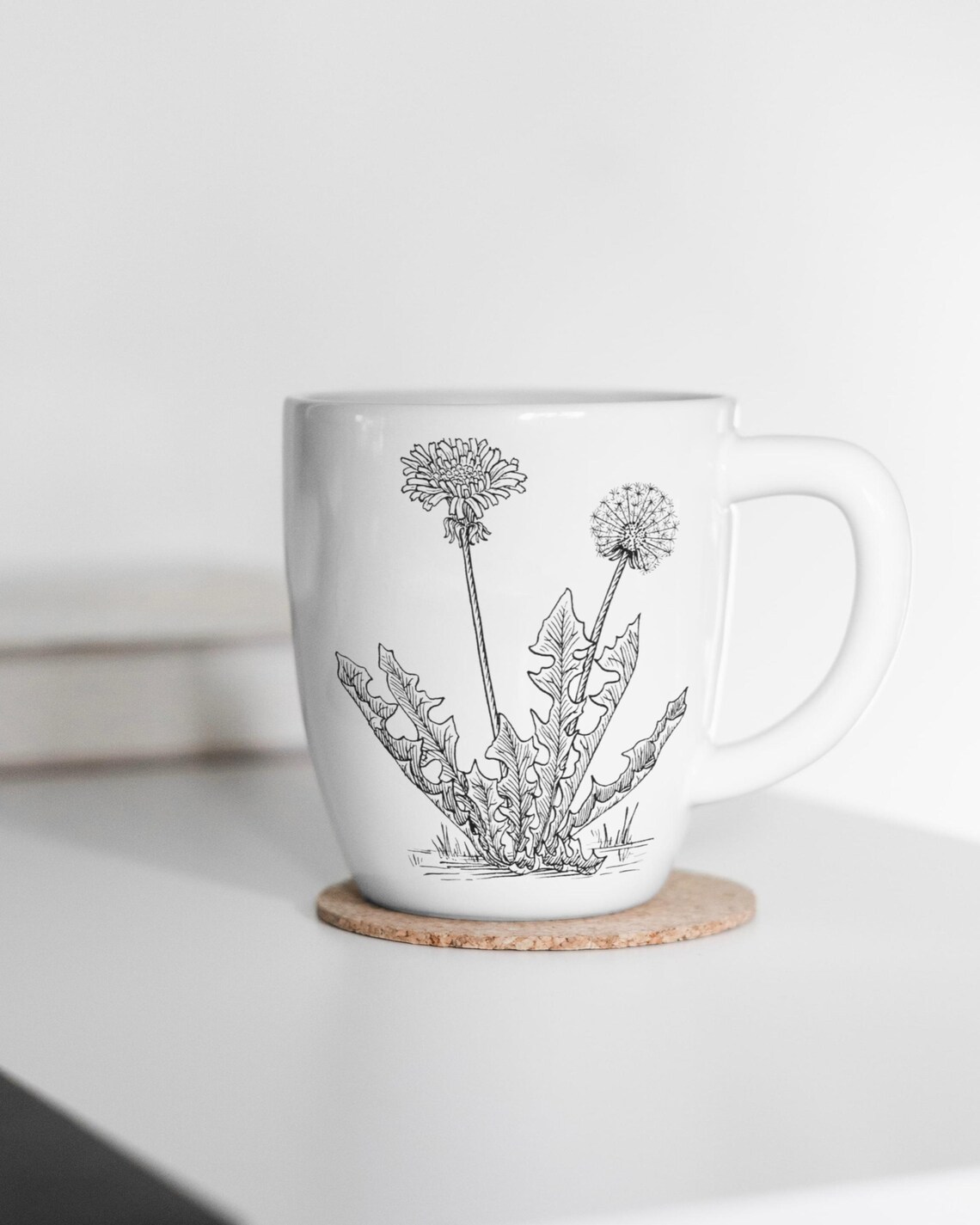 Vintage Dandelion Line Art: Printable Botanical Illustration (PNG File ...
