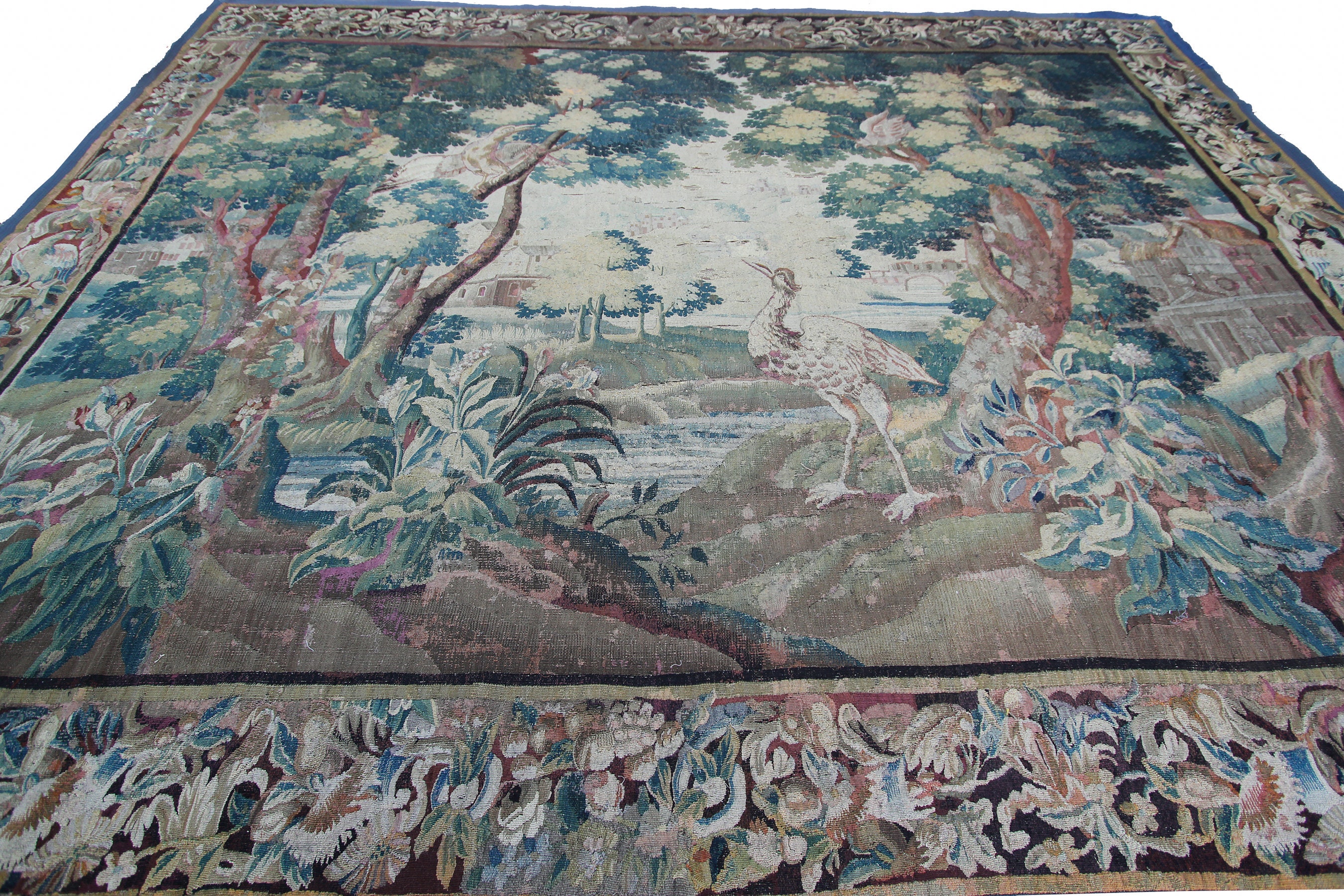Early 18th Century Flemish Antique Tapestry Verdure Wool & Silk Rug ...