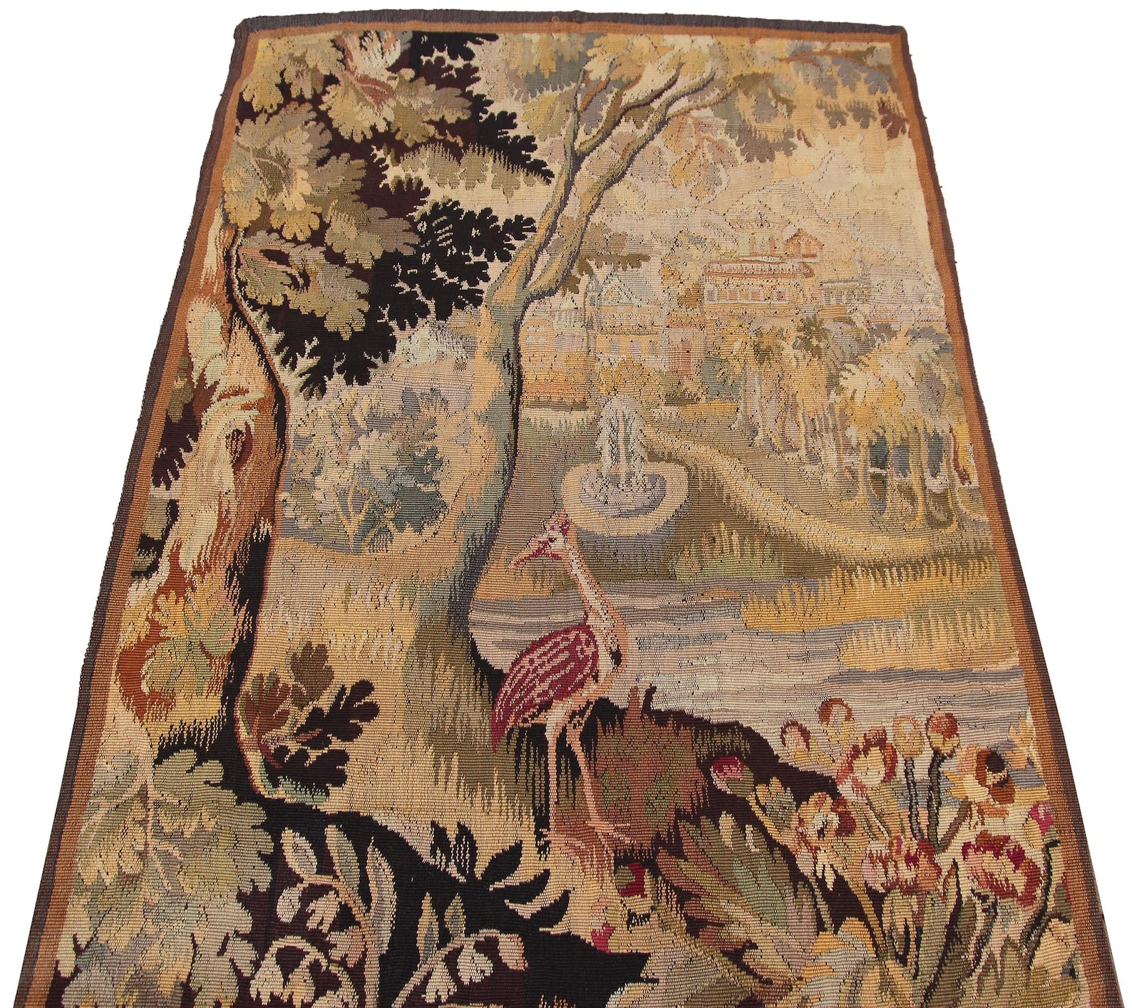 Antique Flemish Tapestry Verdure Bird Wool & Silk 115cmx168cm Green 4x6 ...