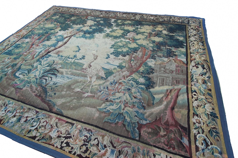 Early 18th Century Flemish Antique Tapestry Verdure Wool & Silk Rug ...