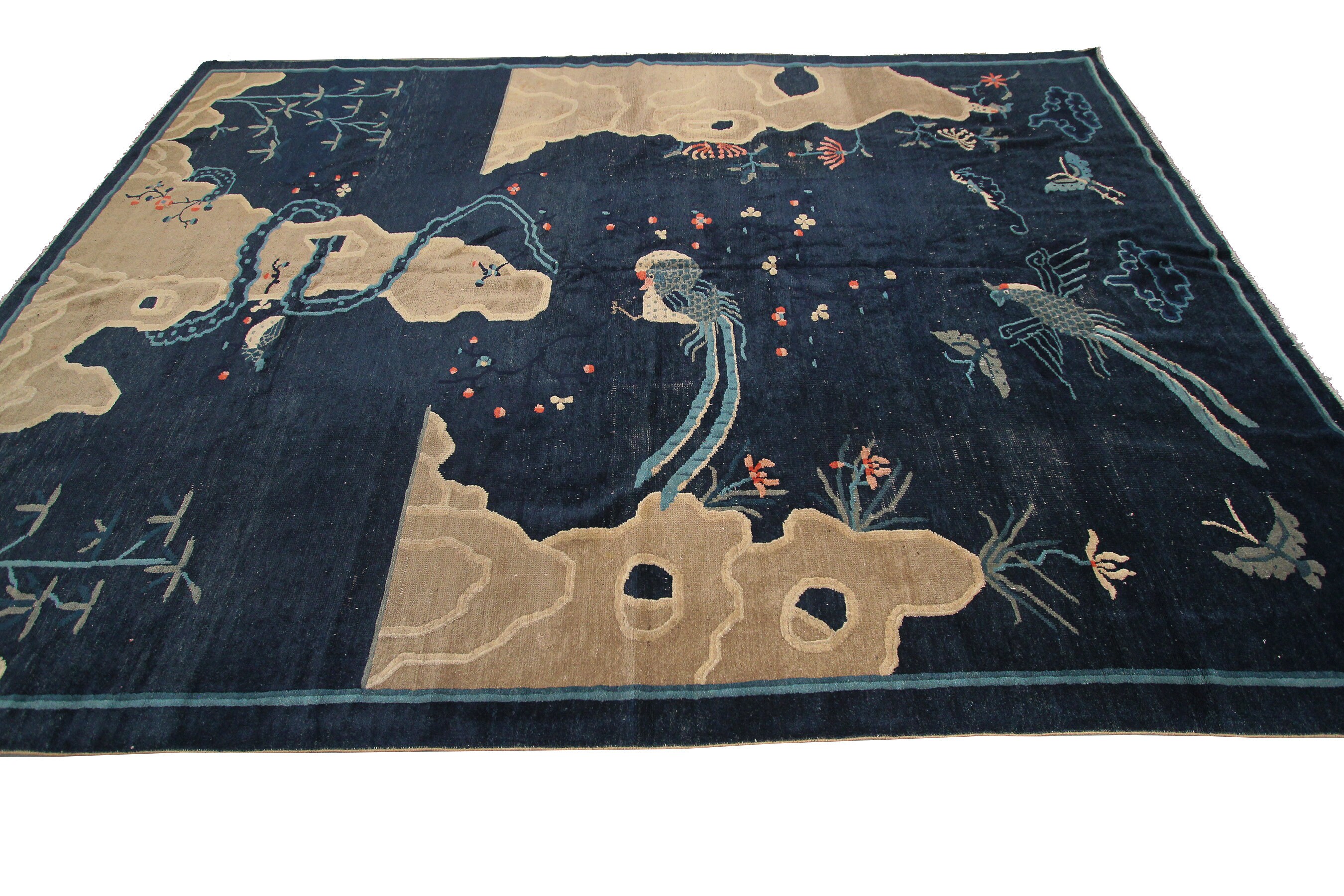 Pre 1900 Rare Antique Art Deco Rug Chinese Rug 6x9 Blue - Etsy