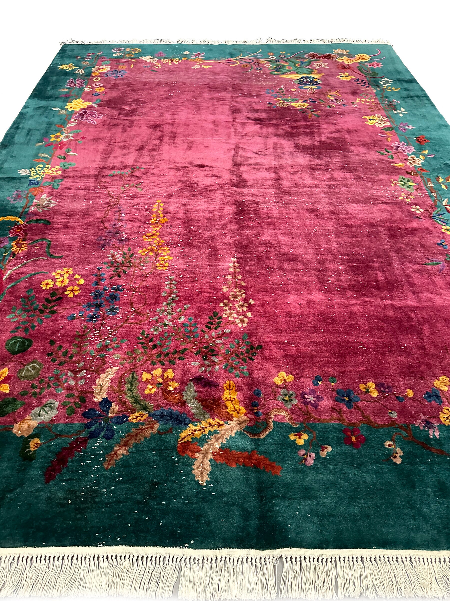 Antique Art Deco Chinese Rug Walter Nichols Handmade 9x12 Purple Rug ...