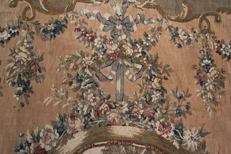 Rare 19th Century Rare Antique French Tapestry Fine Wool & Silk ...